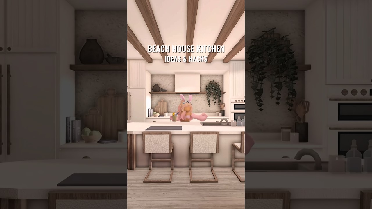 bloxburg beach house kitchen ideas 🤍 #bloxburg #bloxburghouse #bloxburgcoastal #bloxburgkitchen