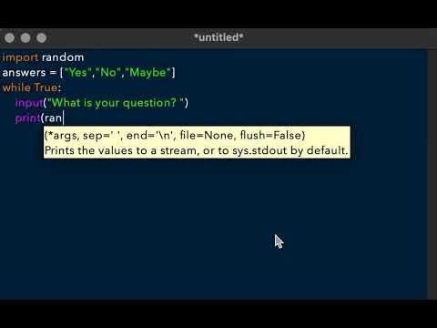 Simple "Magic 8 ball" game in Python