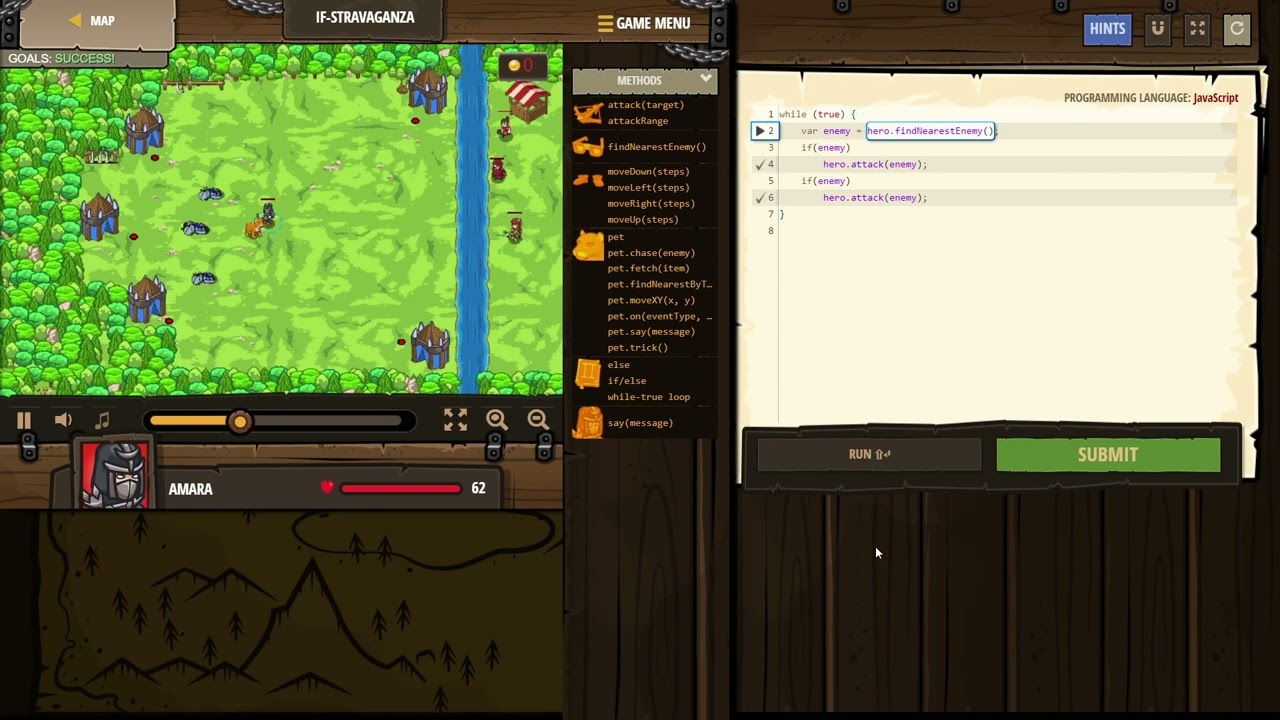CodeCombat Javascript Solution for If-Stravaganza