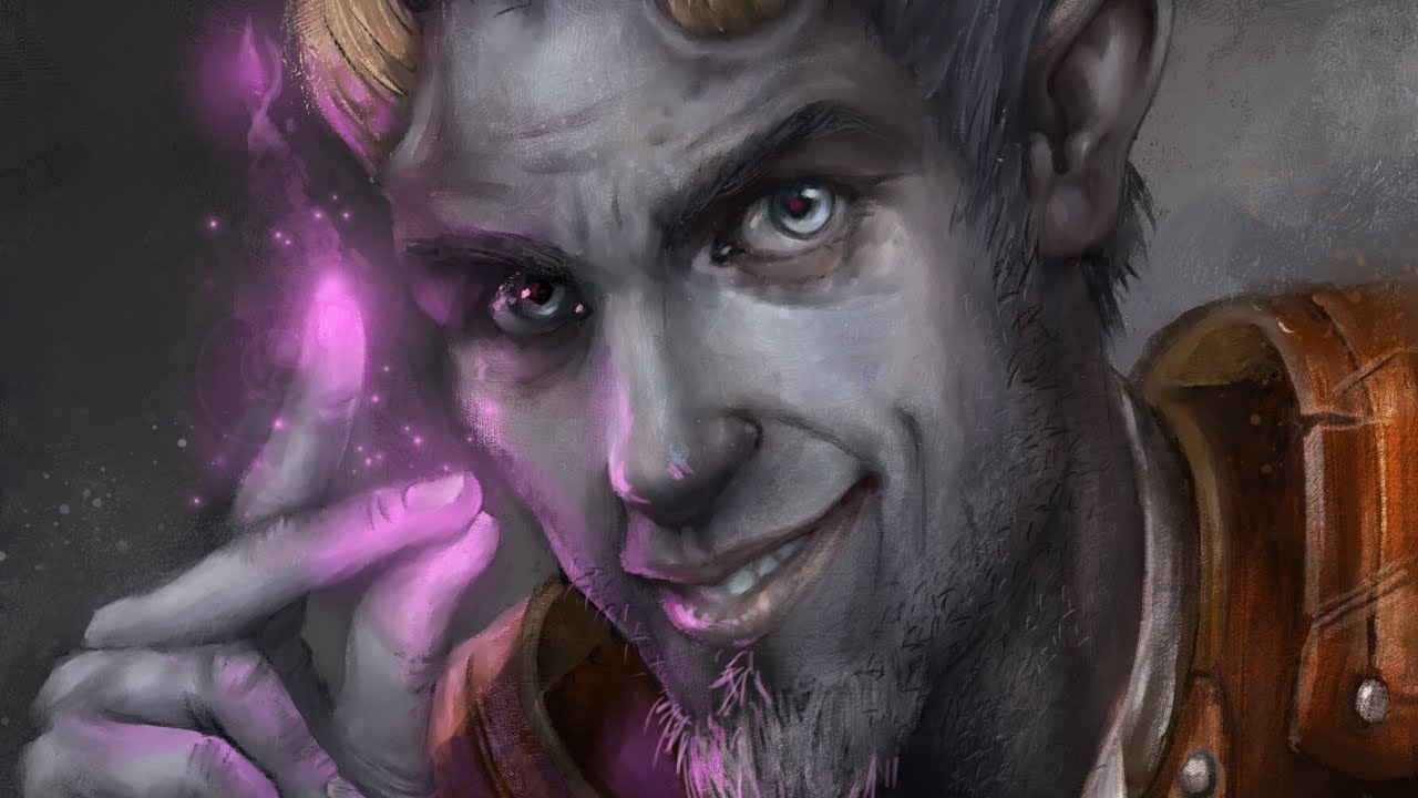 Painting a Tiefling Warlock Portrait for our DnD Group