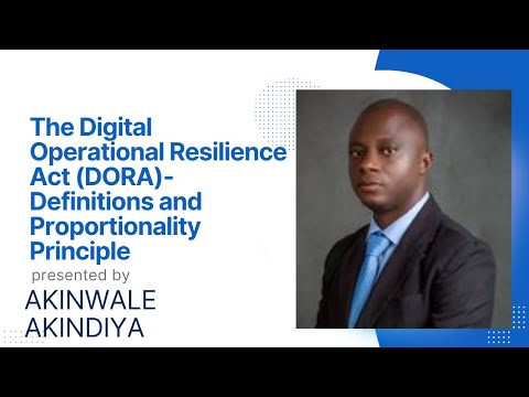 The Digital Operational Resilience Act (DORA): Definitions and Proportionality Principle