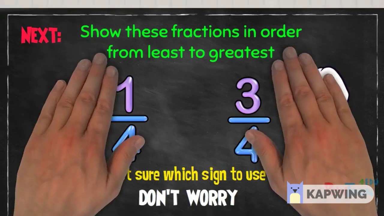 Ordering fractions using fraction tiles
