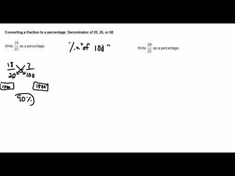 Converting a fraction to a percentage denominator of 20, 25, or 50