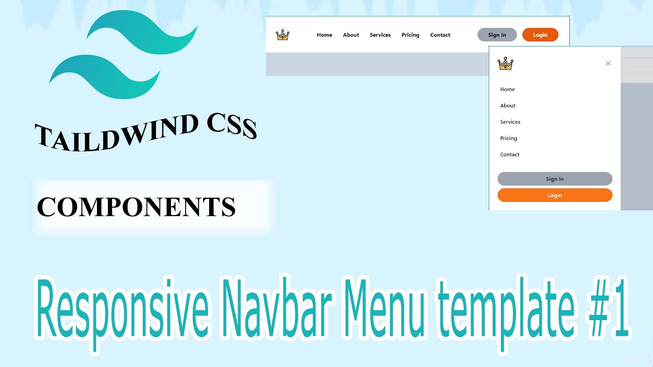 ASMR Programming - Responsive Navbar Menu with html & TailwindCSS