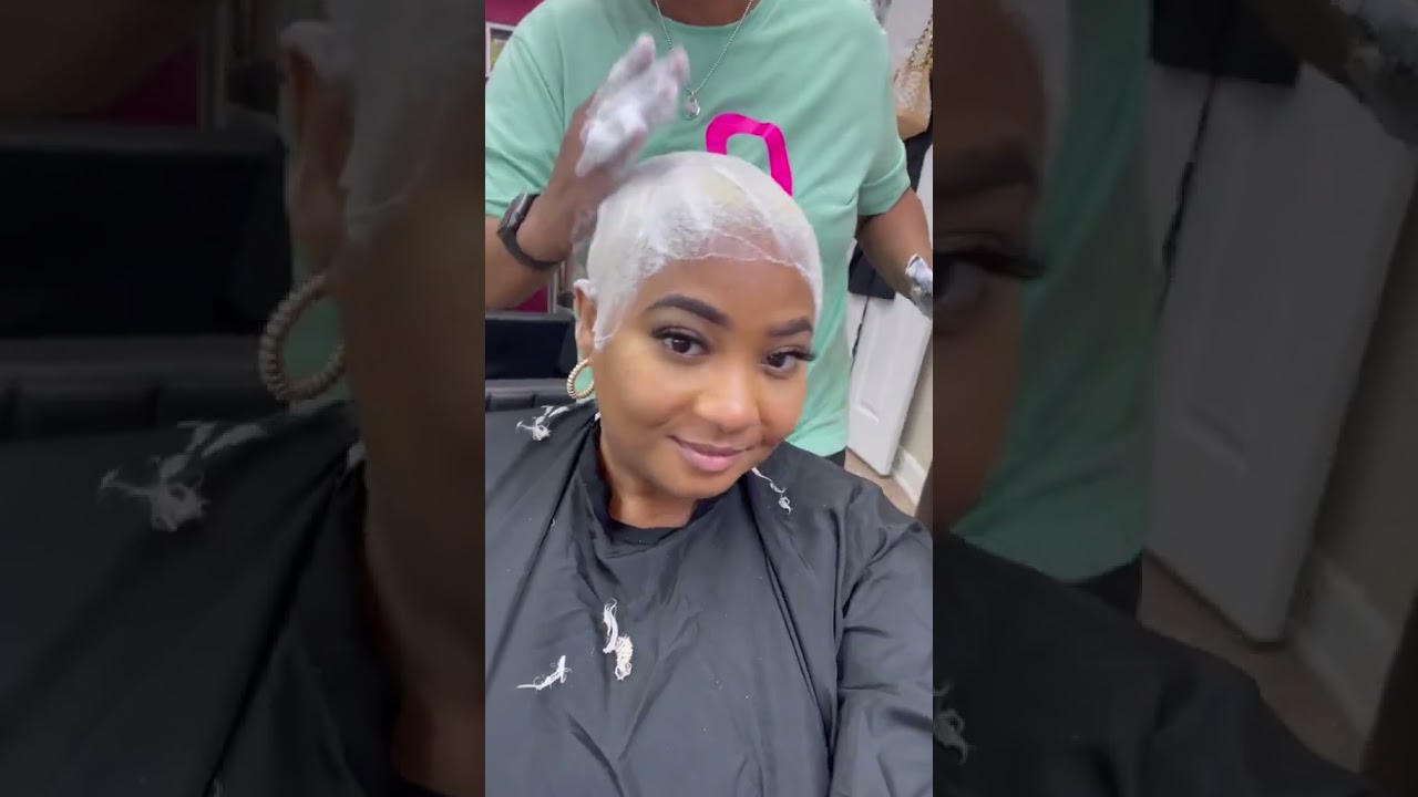 Platinum Blonde Pixie Cut Transformation! #youtubeshorts #shorts