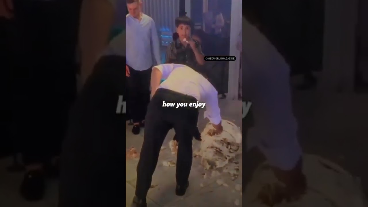 when the wedding cake fell down see what the groom did