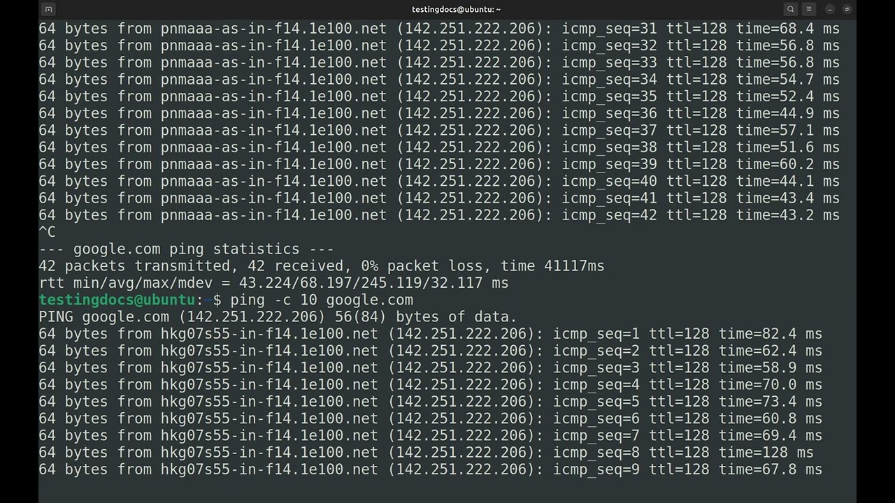 Linux ping command #testingdocs