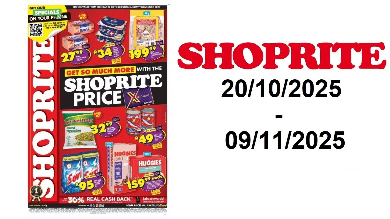 Shoprite specials - Price Gauteng - 20/10/2025 - 09/11/2025