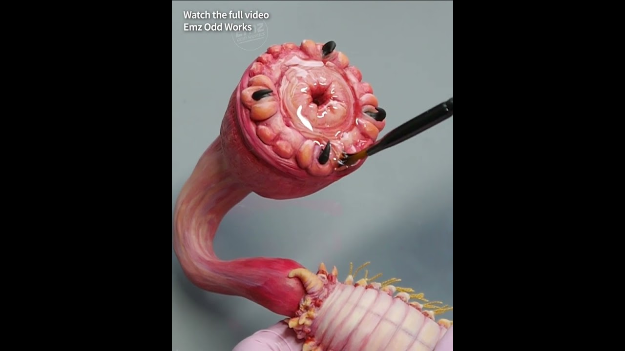 Monster BLOODWORM'S REVENGE, Diorama, Polymer Clay, Resin