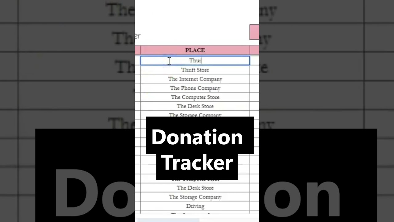 Donation Tracker Template Google Sheets Excel Spreadsheet #budgetingtips #taxprep #taxpreparation