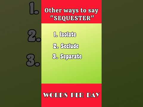 Another word for "SEQUESTER" #englishlearners #englishlearning #youtubeshorts