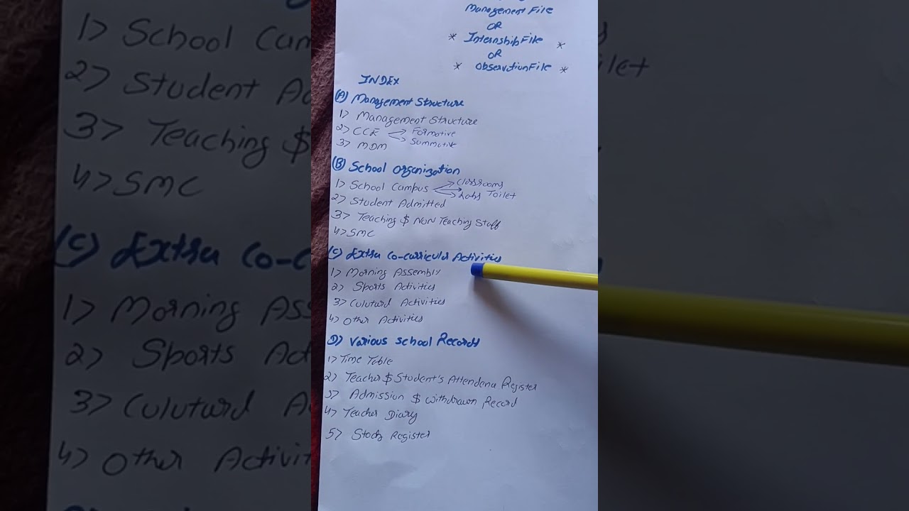 Idea about how to make B.ed Internship/Management/Observation File