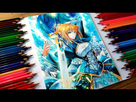 How to draw Saber From Fate Zero – I'm Youtuber – Follow my videos to ...