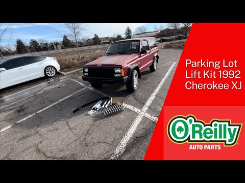 Installing a lift kit in the Oriellys Parking lot…. (84-01 Jeep Cherokee XJ Rough Country 3inch)