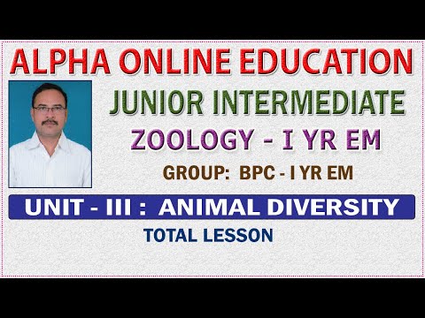 INTER-I YR: ZOOLOGY-I EM: UNIT-III: ANIMAL DIVERSITY - TOTAL LESSON