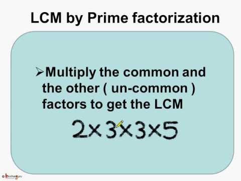 Math - How to find LCM By Prime Factorization - English