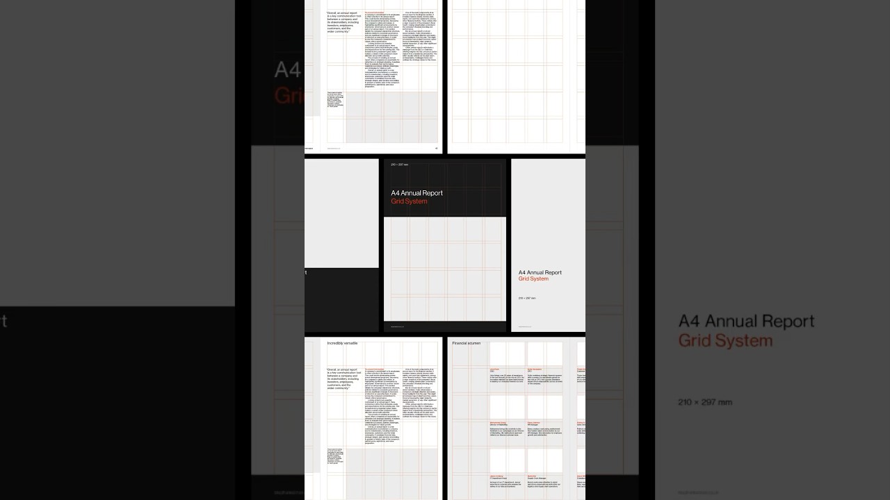 A4 Annual Report Grid System for Adobe InDesign