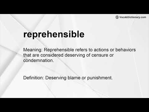 reprehensible Meaning