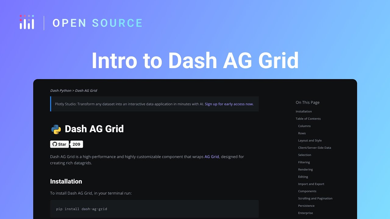 Introduction to Dash AG Grid - DataTable in Python