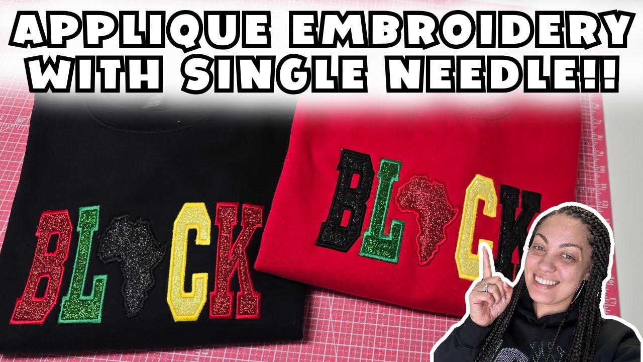 APPLIQUE EMBROIDERY: How to do Applique with a Single Needle Embroidery Machine | Poolin EOC06