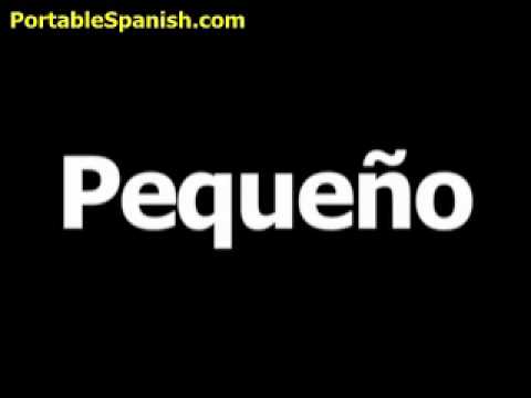Spanish word for small is pequeño