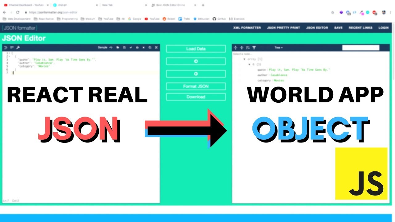 Learn JSON in a Real World React App