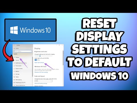 How To Reset Display Settings To Default On Windows 10