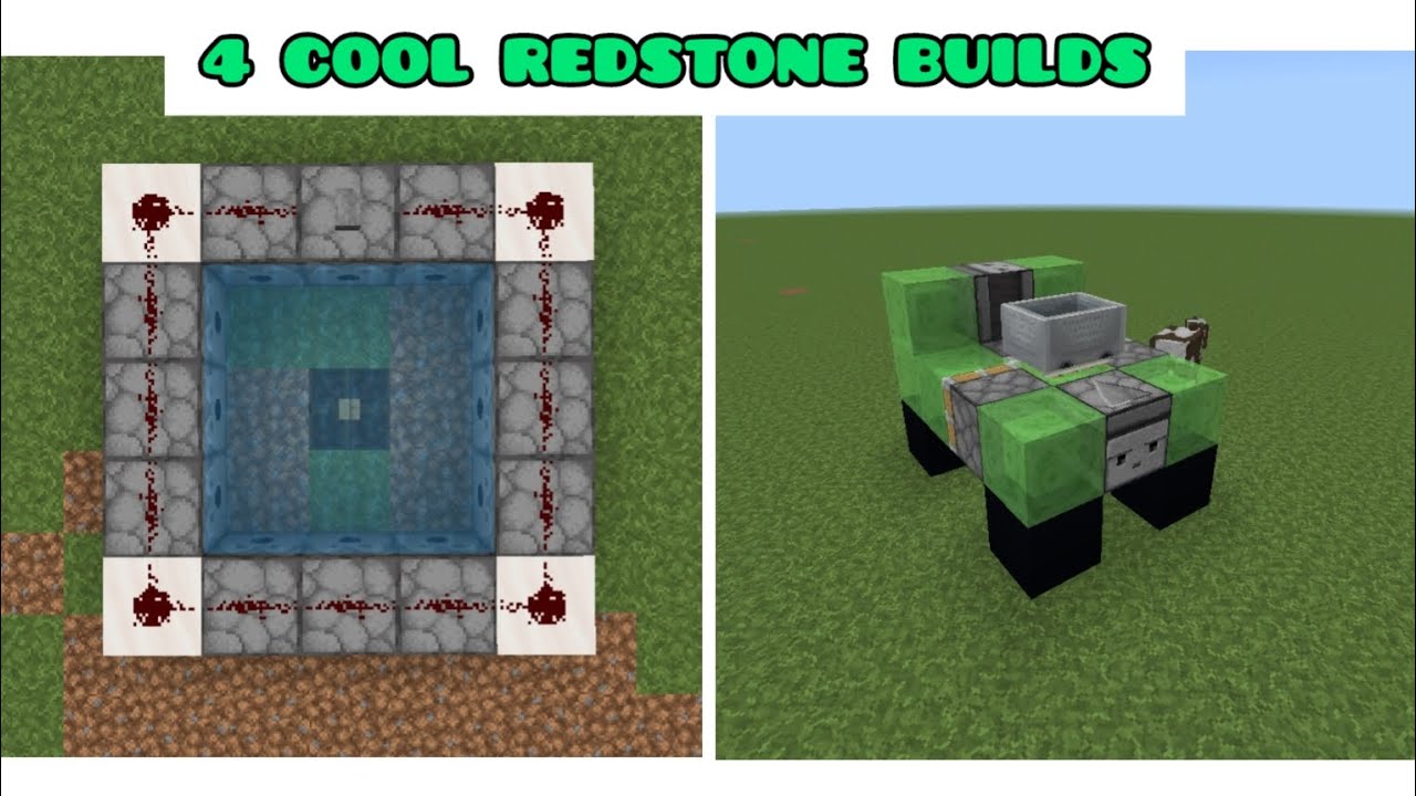 MINECRAFT : 4 EASY REDSTONE BUILDS TUTORIAL || #12