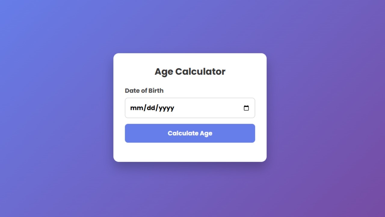 Age Calculator Using HTML CSS JavaScript | Beginner Web Project 🎂 #WebDevelopment #MiniProject
