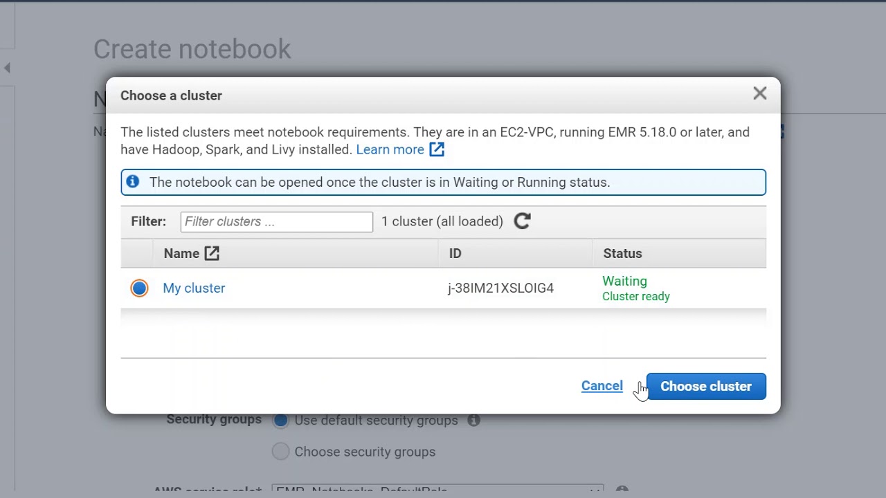 Create a Notebook on EMR and attach it to Git Repo