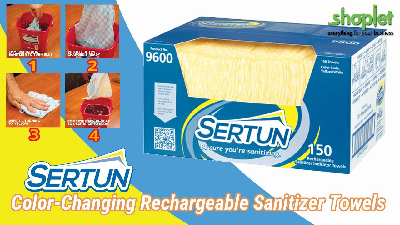 Sertun Color-Changing Rechargeable Sanitizer Indicator Towels - ITW9600 ...