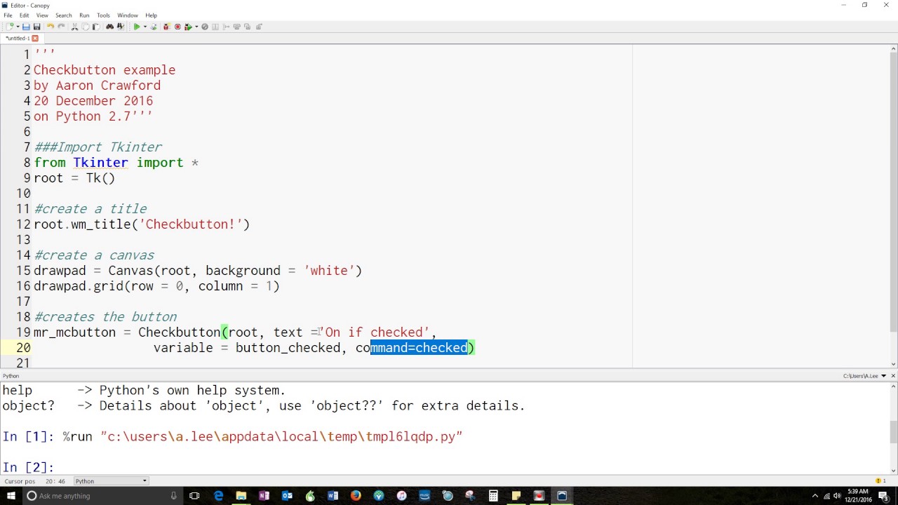 CSP 1.5.4 Checkbutton Tutorial