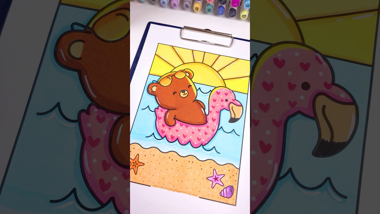 Here’s a cute page from my Free Beach Coloring Pages set - find it at cutecoloringpagesforkids.com