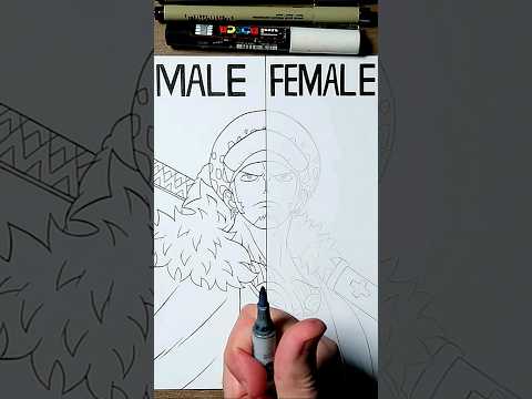 Drawing Trafalgar Law 🤞🏼 Gender Swap 🔄 Part 1 #shorts #trafalgarlaw #onepiece #genderswap