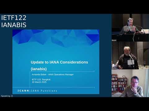 IETF 122: Update to IANA Considerations (IANABIS) 2025-03-20 10:00