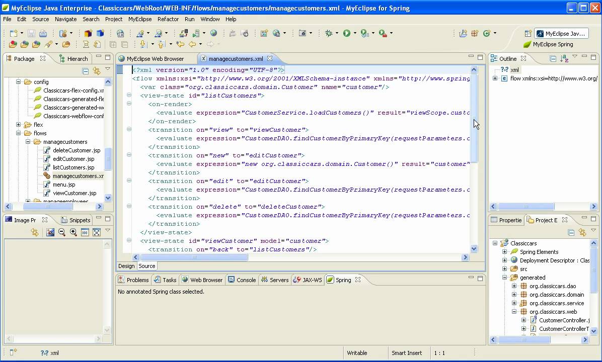 Spring Tutorial - Diving into Spring Web Flow scaffolding