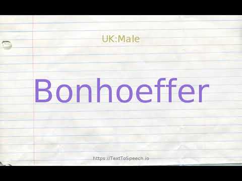 How to pronounce bonhoeffer