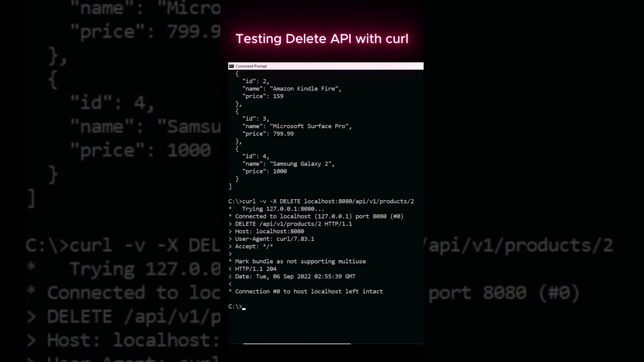 Testing Delete API with curl #restapis #testing