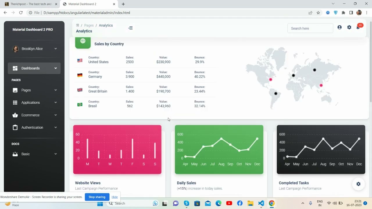Free Responsive Material Admin Dashboard Template 23