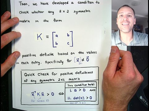 How can you tell if a 2-by-2 matrix is positive definite?