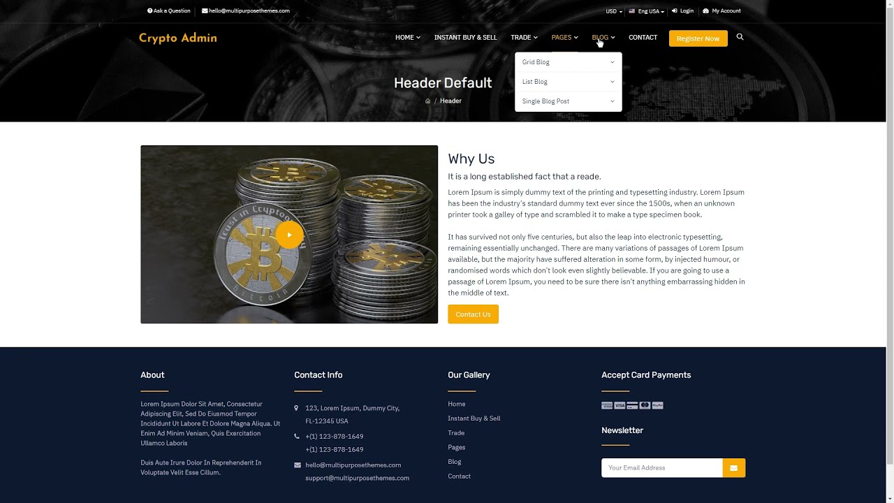 Cryptocurrency HTML Templates Bitcoin Dashboards