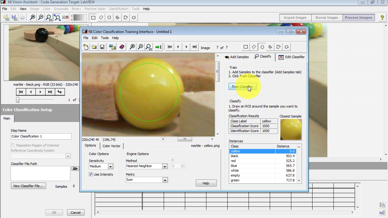 NI Vision: Classify Colors