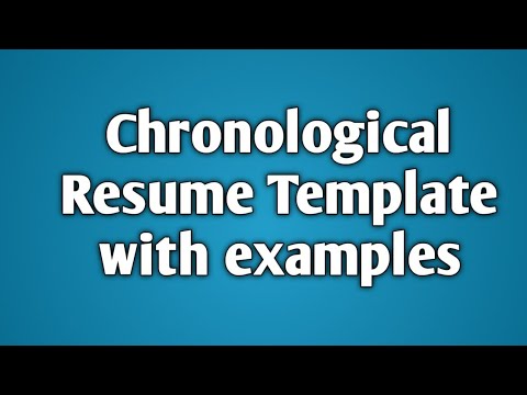 Chronological Resume Template and Examples