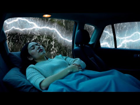 Rain Sounds in Car at Night to Say Goodbye to Tiredness 🌙 | Fall Asleep in 5 Minutes