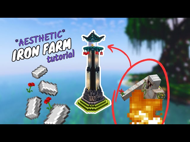 Aesthetic lighthouse Iron Farm Minecraft Map