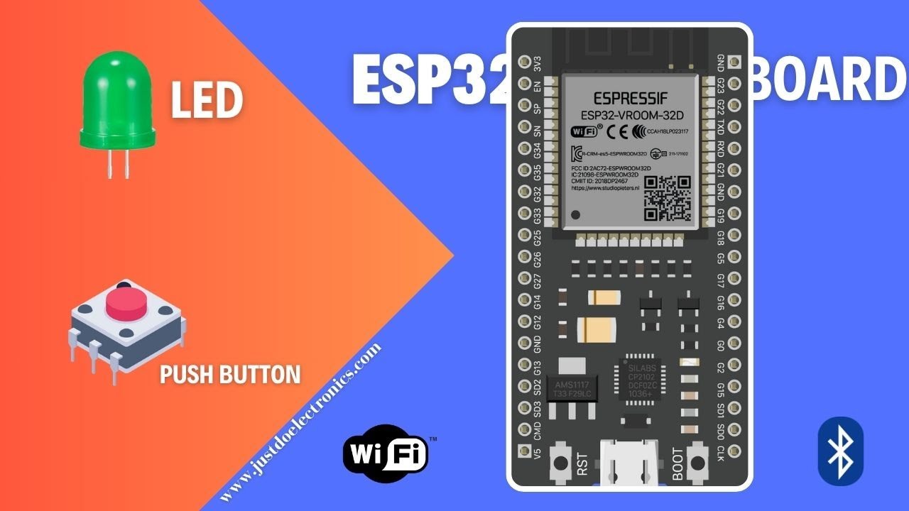ESP32 Tutorial 1 - Using Push Button to Toggle LED ON/OFF | Beginner Project