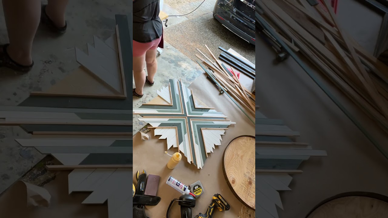 DIY Wall Art | Geometric wall art | DIY Wall Decor | Wood Art #shorts #woodart #reclaimedwooddiy