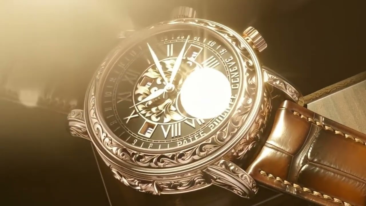 A luxurious, cinematic animation of the Patek Philippe Sky Moon Tourbillon 6002R-001 watch.