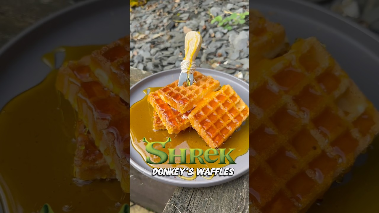 Shrek: Donkey’s Waffles 🧇 🍯 #moviescenes #moviefood #shrek #dreamworks #foryou #foryoupage