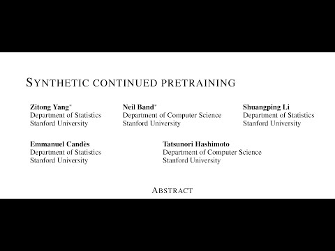 Synthetic continued pretraining